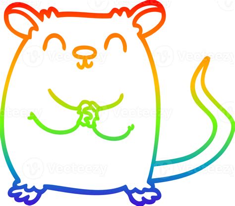 Regenboog Helling Lijn Tekening Van Een Tekenfilm Muis 45216283 Png