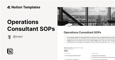 Operations Consultant Sops Template Notion Marketplace