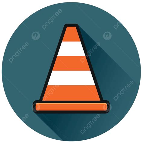 Traffic Cone Circle Icon Concept Traffic Vector Orange Vector Traffic Vector Orange Png And