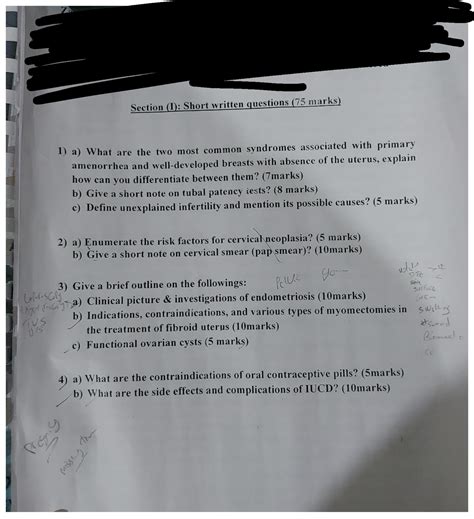 Gynecology And Family Planning Exam Gynecology Obstetrics Studocu