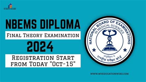 Nbems Diploma Final Theory Examination 2024 Registration Start