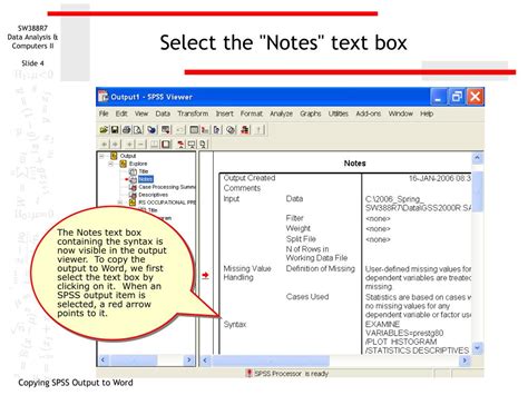 Ppt Efficient Spss Output Copying To Word Guide Powerpoint Presentation Id1130783