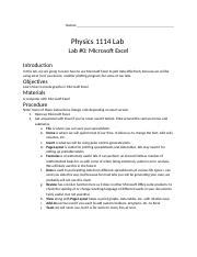 Using Microsoft Excel To Create Graphs Physics Lab Learn Course Hero