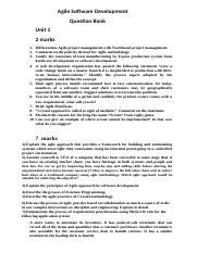 Agile Answers Docx Agile Software Development Question Bank Unit 1 2 Marks 1 Differentiate