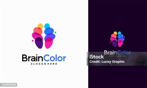 다채로운 브레인 스톰 로고 벡터 브레인 로고 디자인 템플릿 아이디어 디자인 개념 정신 건강에 대한 스톡 벡터 아트 및 기타