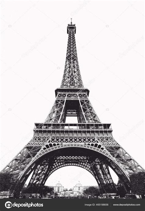 Eiffel Tower Drawing Black And White