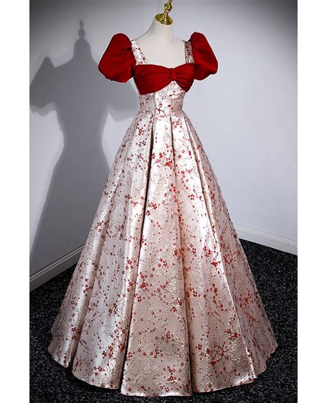 Unique Metallic Fabric Ballgown Prom Dress With Square Neckline L78011