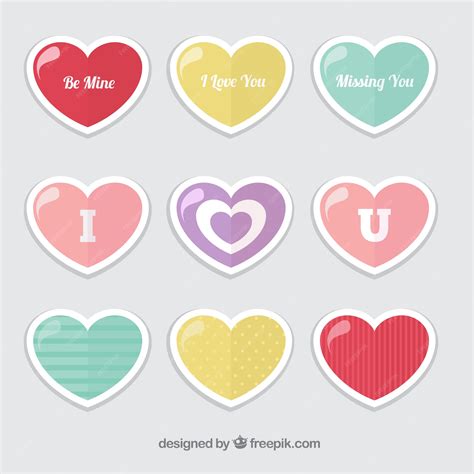 Free Vector Pretty Hearts Stickers