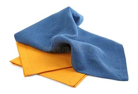 Fabric Napkins For Table Setting Isolated On White Stock Image Image Of House Housekeeping