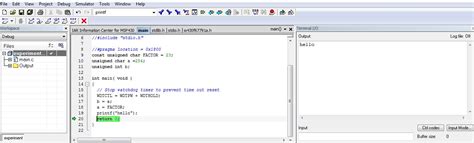 msp430f67791a terminal i o window usage in iar msp low power