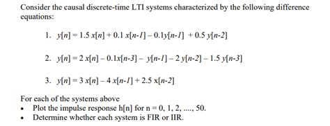 Solved Consider The Causal Discrete Time Lti Systems