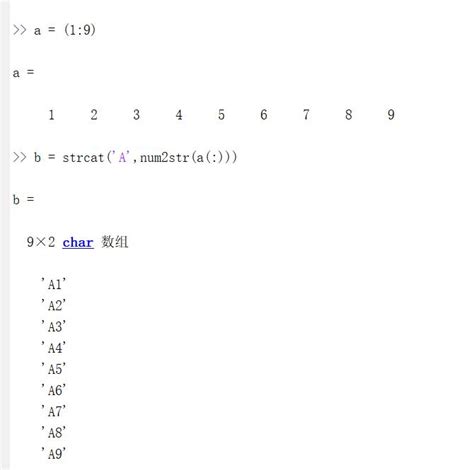 Matlab A1 A2【matlab】定义顺序增加的字符串数组（a1a2 An）并写到exce Csdn博客
