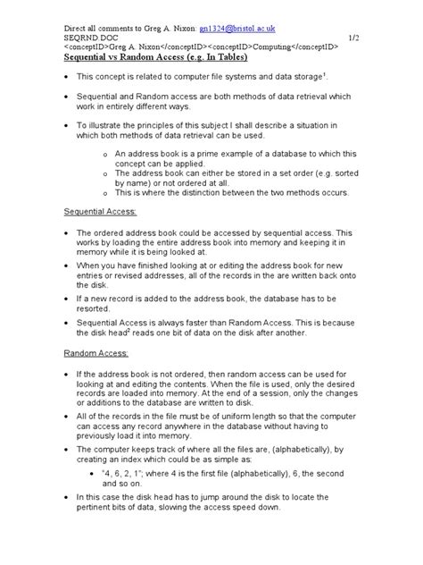 sequential versus random access pdf disk storage computer data