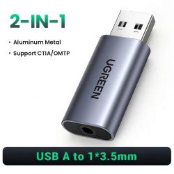 Звуковая карта UGREEN в металлическом корпусе с USB на Mini Jack 3,5мм ...