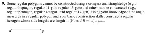 Solved Some Regular Polygons Cannot Be Constructed Using Chegg Com