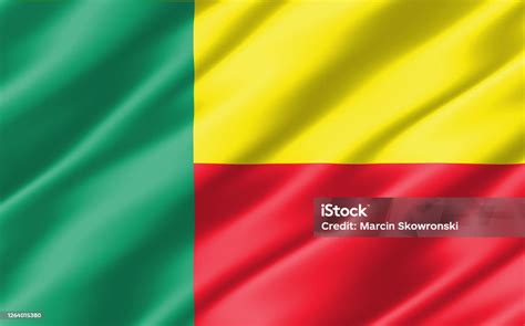 베냉 그래픽의 실크 물결 모양의 플래그 물결 모양의 베닌 국기 3d 일러스트레이션 리플드 베냉 국가 깃발은 자유 애국심 독립의 상징이다 0명에 대한 스톡 벡터 아트 및 기타