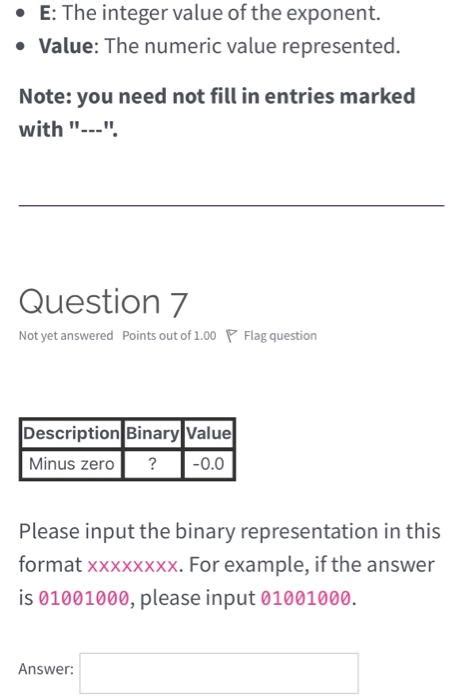 solved consider the following 8 bit floating point