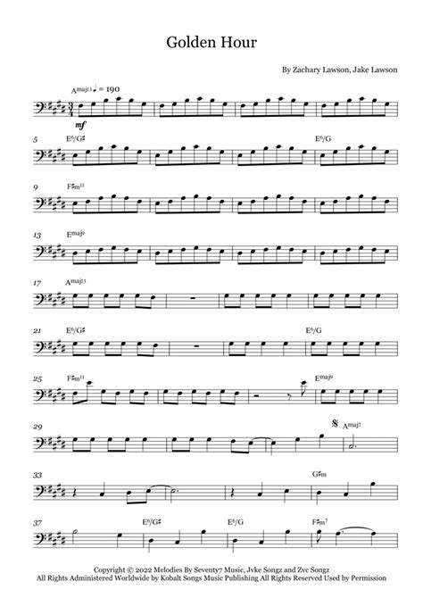 Golden Hour Easy Piano C Instrument Digital Sheet Music Sheet Music Plus