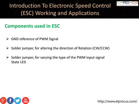 Electronic Speed Control ESC Circuits Working And Applications PPTX