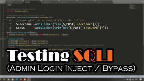 Testing Sqli Inject And Bypass Youtube