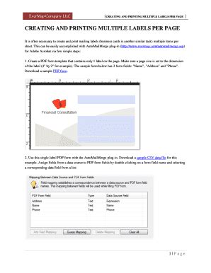 Fillable Online Creating And Printing Multiple Labels Per Page Evermap Fax Email Print PdfFiller