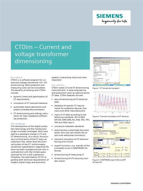 Ct Dimensioning Datasheet En 2104 Pdf Simulation Electric Power