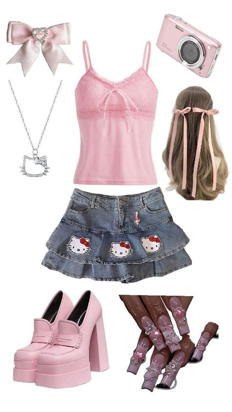 Hello Kitty Outfit In 2024 Hello Kitty Clothes Cute Y2k Outfits Outfits