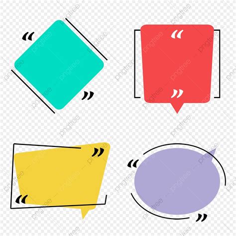 Color Double Quotation Mark Bubble Text Box Line Clipart
