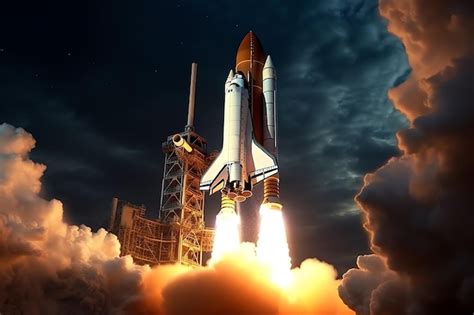 Premium Ai Image Rocket Taking Off Ai Generated
