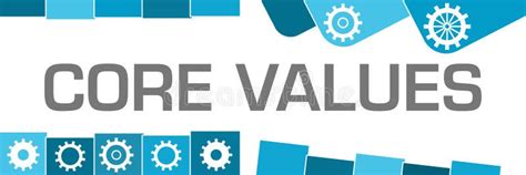 Core Values Blue Random Shapes Gears Stock Illustration Illustration
