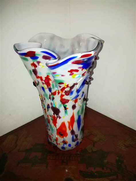 White And Colored Vase By Sergio Constantini For Sale At Pamono