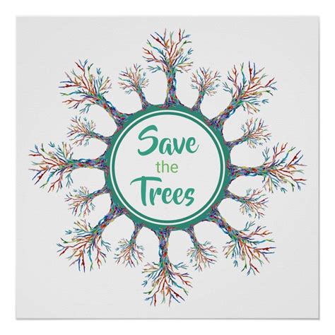 Save The Trees Modern Poster Modern Poster Poster Custom Posters