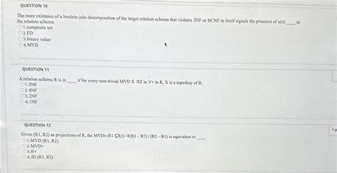 Solved The Mere Existence Of A Lossless Join Decomposition