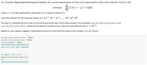 Solved Problem Least Squares Classification With Chegg