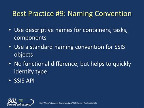 ppt top 10 ssis best practices powerpoint presentation free download