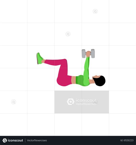Woman Doing Dumbbell Dead Bug Exercise Animation By Vectorfitexercises Lottiefiles