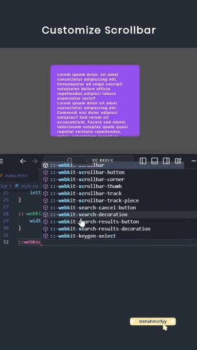 Style Custom Scrollbar In Css Css Tipsandtricks Webdesign Programming Coding With