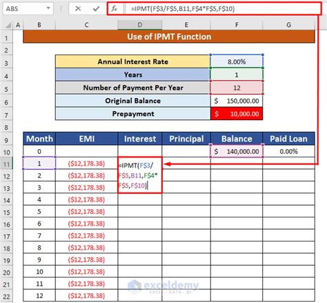 Emi Calculator With Prepayment Option In Excel Sheet With Easy Steps