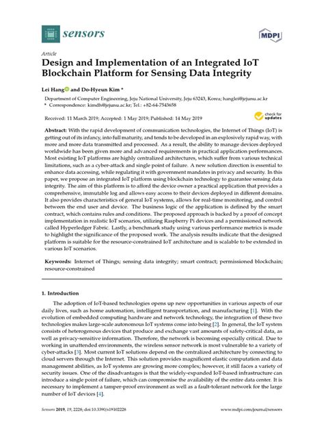 Design And Implementation Of An Integrated Iot Blockchain Platform For