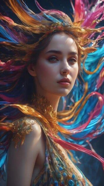 Premium Photo Flowing Random Linear Figures