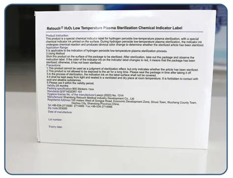 Indicator Test H2o2 Low Temperature Plasma Sterilization Chemical Indicator Label Chemical