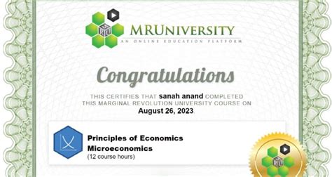 Im Thrilled To Announce That Ive Successfully Completed The Microeconomics Course At