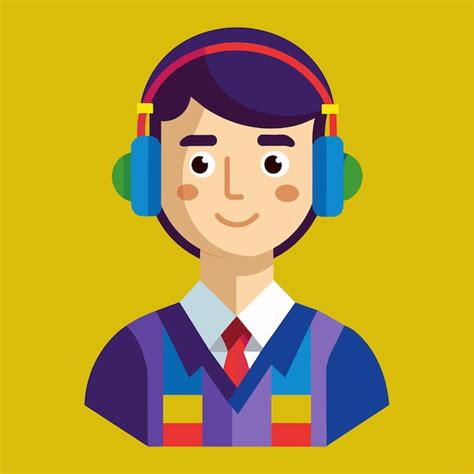 Interpreter Vector Character Flat Style Illustration Premium Ai