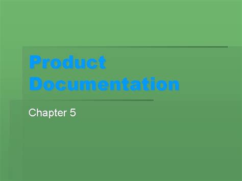 Product Documentation Chapter 5 Title 21 Of The