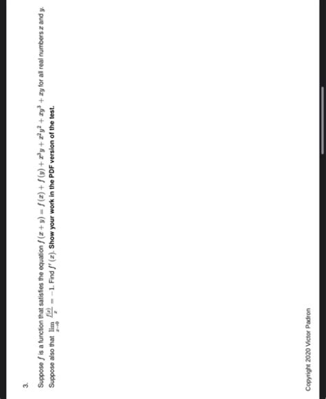 3 suppose f is a function that satisfies the equation f x y f