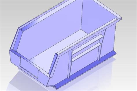 Plastic Container Bin Solidworks 3d Cad Model Grabcad