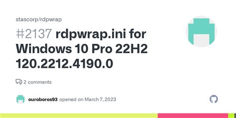 I For Windows 10 Pro 22h2 120221241900 · Issue 2137 · Stascorprdpwrap · Github
