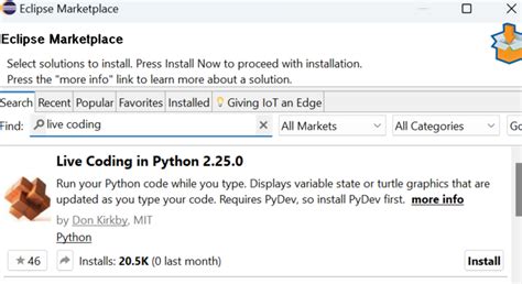 how to use the live coding feature of python in eclipse