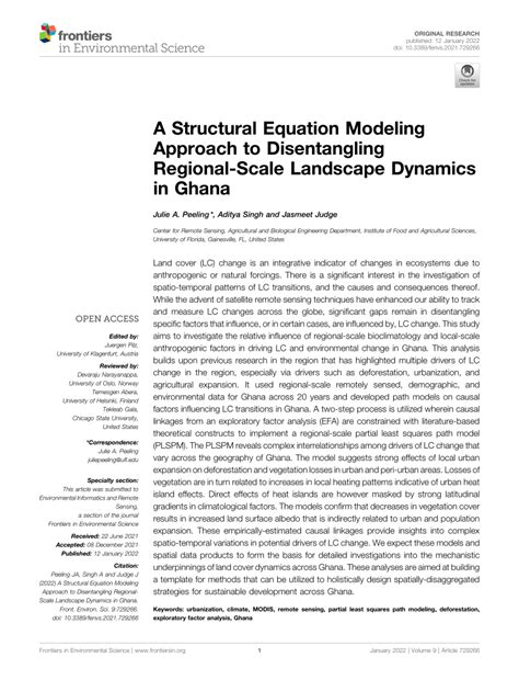 Pdf A Structural Equation Modeling Approach To Disentangling Regional Scale Landscape Dynamics