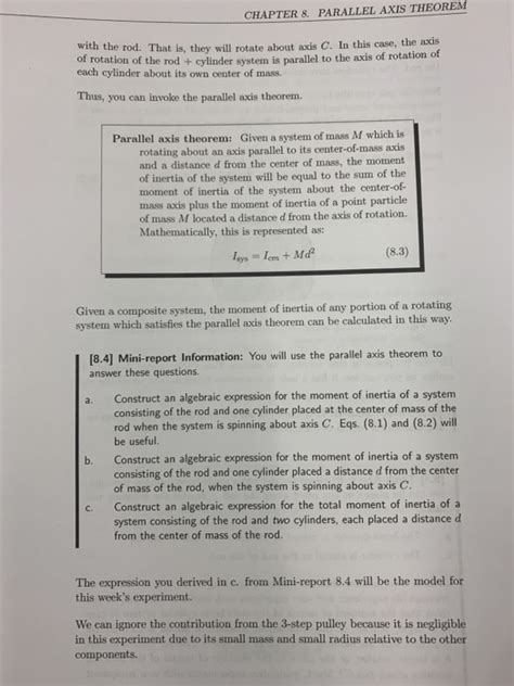 CHAPTER PARALLEL AXIS THEOREM With The Rod That Chegg Com